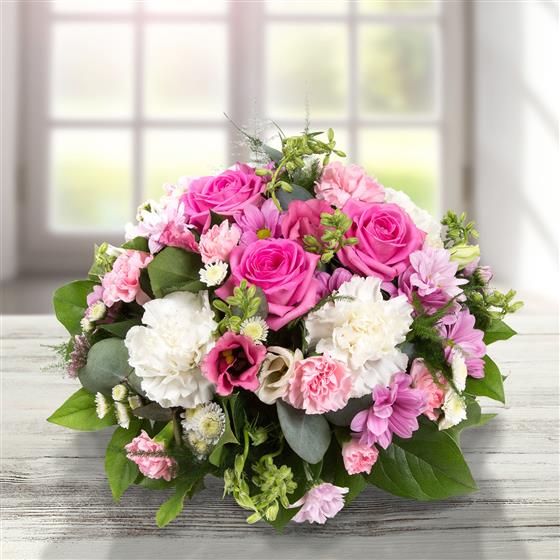 Pink & Cream Posy Arrangement Flowers by Chris Florist Tamworth
